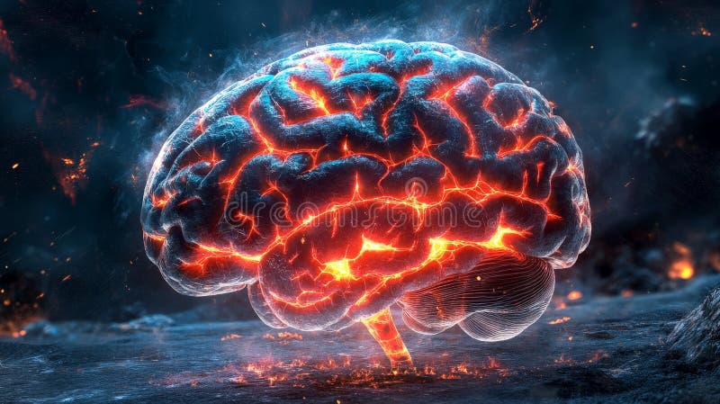 Digital Brain Concept with Neural Connections Stock Illustration ...