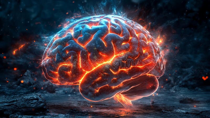 Digital Brain Concept with Neural Connections Stock Illustration ...