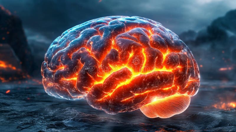 Digital Brain Concept with Neural Connections Stock Illustration ...