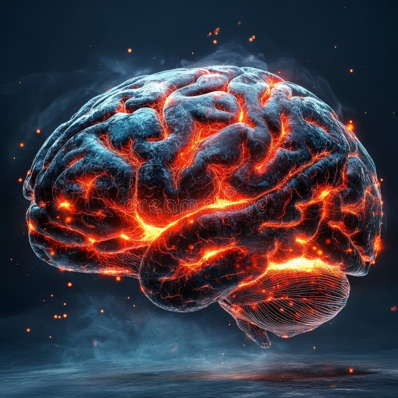 Digital Brain Concept with Neural Connections Stock Illustration ...