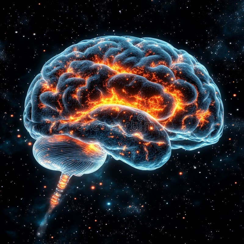 Digital Brain Concept with Neural Connections Stock Illustration ...