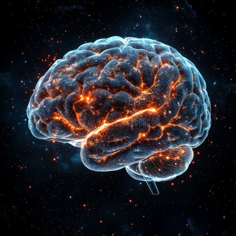 Digital Brain Concept with Neural Connections Stock Illustration ...