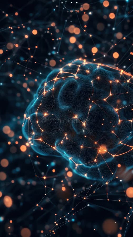 Digital Brain, Connecting the Dots of Intelligence Stock Photo - Image ...