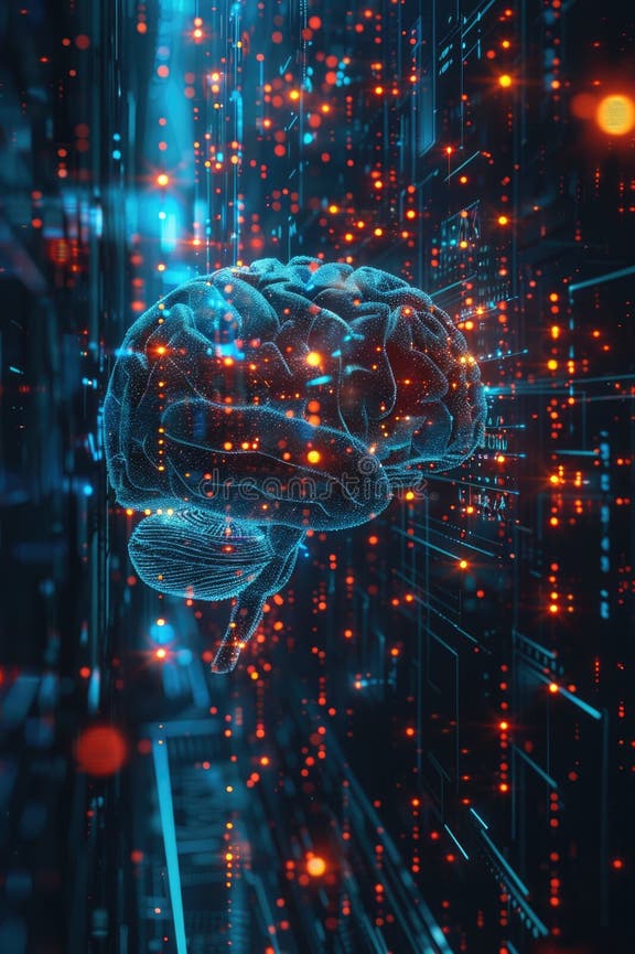 Digital Brain Connecting with Technology Stock Image - Image of ...