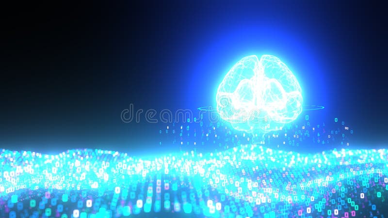 Digital Brain Data - 3D Illustration Stock Illustration - Illustration ...