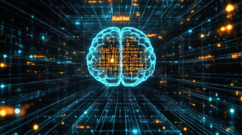 Digital Brain in a Data Matrix Stock Illustration - Illustration of ...