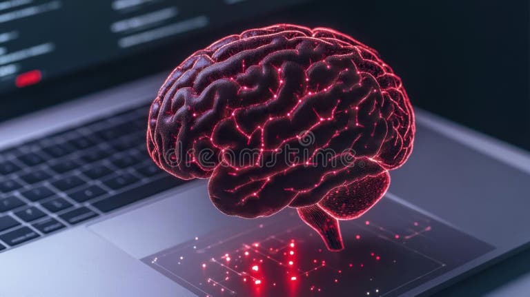 Digital Brain, Exploring Neural Networks Stock Illustration - Illustration of advancement ...