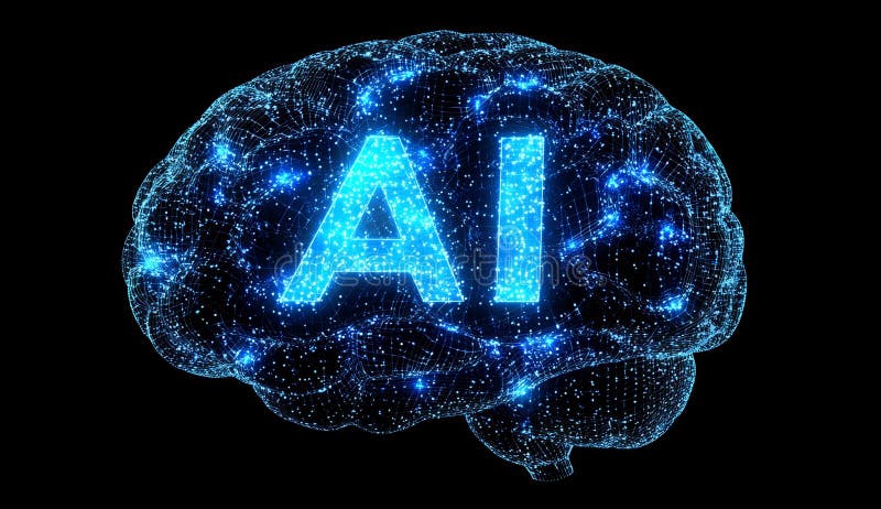 A Digital Brain Featuring the Letters AI, Representing Artificial ...