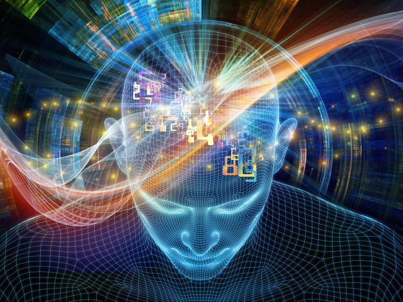 Digital Brain Frequencies stock illustration. Illustration of ...