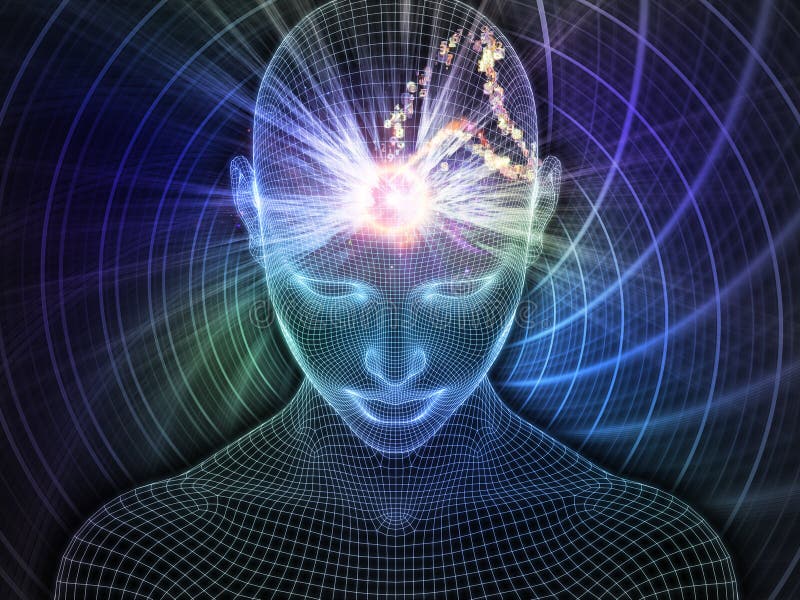 Digital Brain Frequencies stock illustration. Illustration of rendering ...