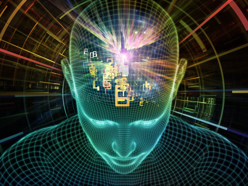 Digital Brain Frequencies stock illustration. Illustration of ...