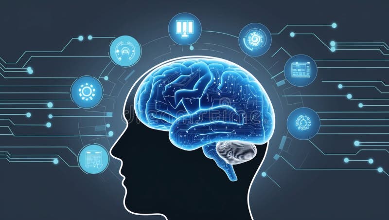 Digital Brain: Futuristic Concept of Artificial Intelligence and Machine Learning Stock ...