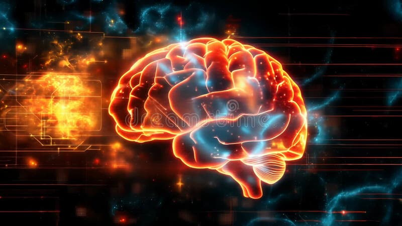 Digital Brain Human AI 3D Virtual Thinking Modern Lab Research ...