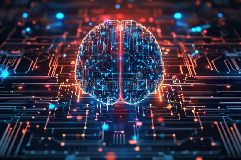 A Digital Brain with Glowing Pathways Showcases the Essence of ...