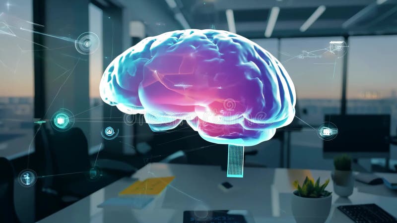 Digital Brain Human AI 3D Virtual Thinking Modern Lab Research ...