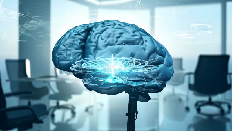 Digital Brain Human AI 3D Virtual Thinking Modern Lab Research ...