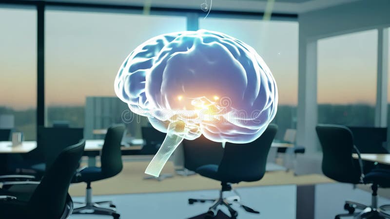 Digital Brain Human AI 3D Virtual Thinking Modern Lab Research ...