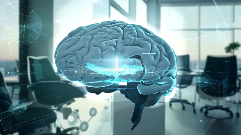 Digital Brain Human AI 3D Virtual Thinking Modern Lab Research ...