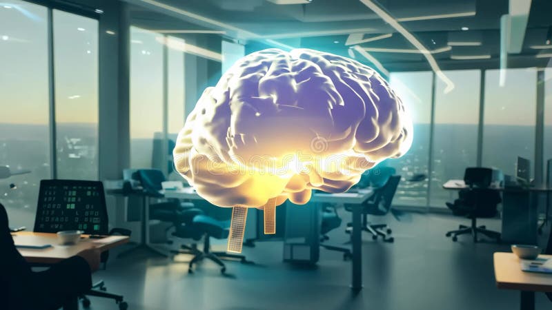 Digital Brain Human AI 3D Virtual Thinking Modern Lab Research ...