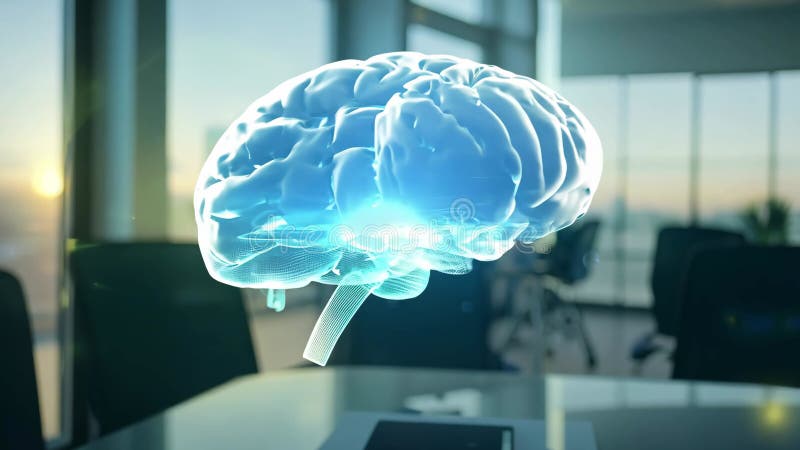 Digital Brain Human AI 3D Virtual Thinking Modern Lab Research ...