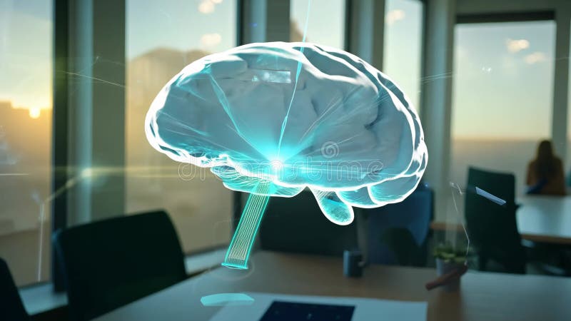 Digital Brain Human AI 3D Virtual Thinking Modern Lab Research ...