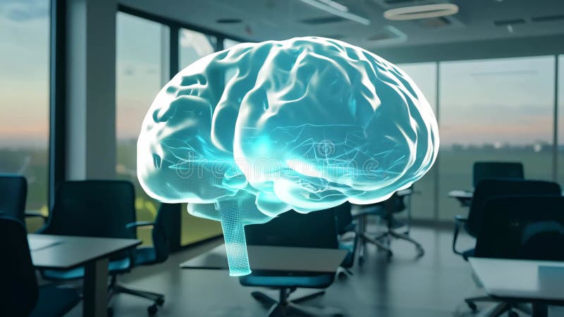 Digital Brain Human AI 3D Virtual Thinking Modern Lab Research ...