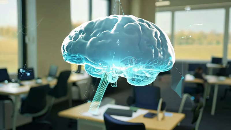 Digital Brain Human AI 3D Virtual Thinking Modern Lab Research ...