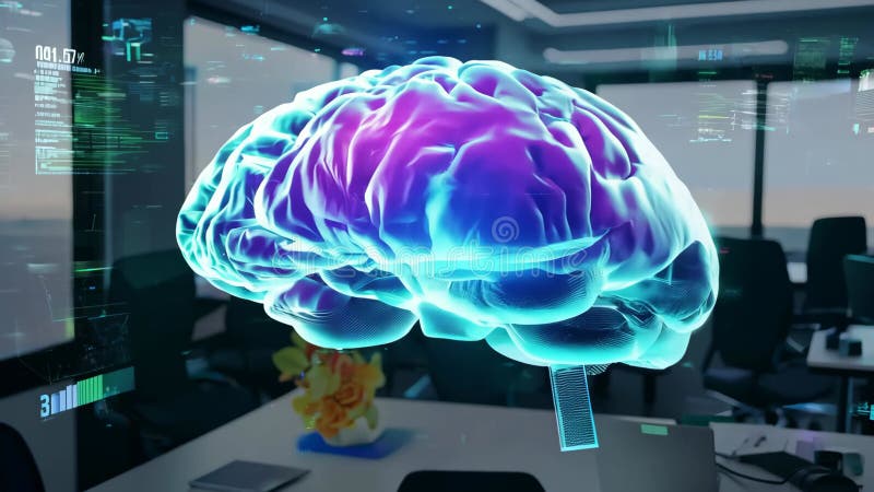 Digital Brain Human AI 3D Virtual Thinking Modern Lab Research ...