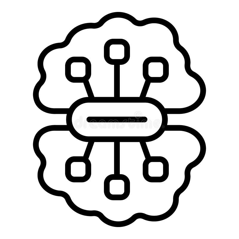 Digital Brain Icon Outline Vector. Mental Emotion Stock Vector ...