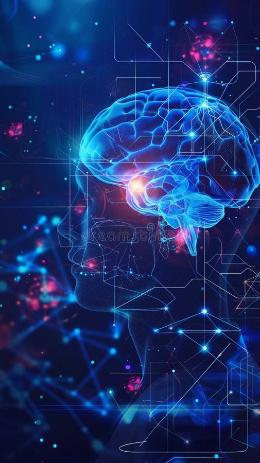 Digital Brain Illustration Representing the Healthcare Technology ...