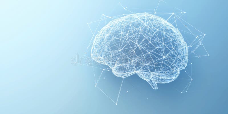 Digital Brain Illustration Representing Neural Networks and Artificial Intelligence Concepts ...