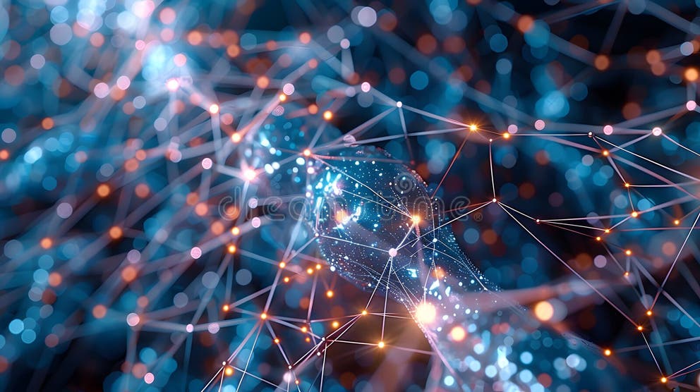 Digital Brain with Interconnected Nodes Each Resources. Stock ...