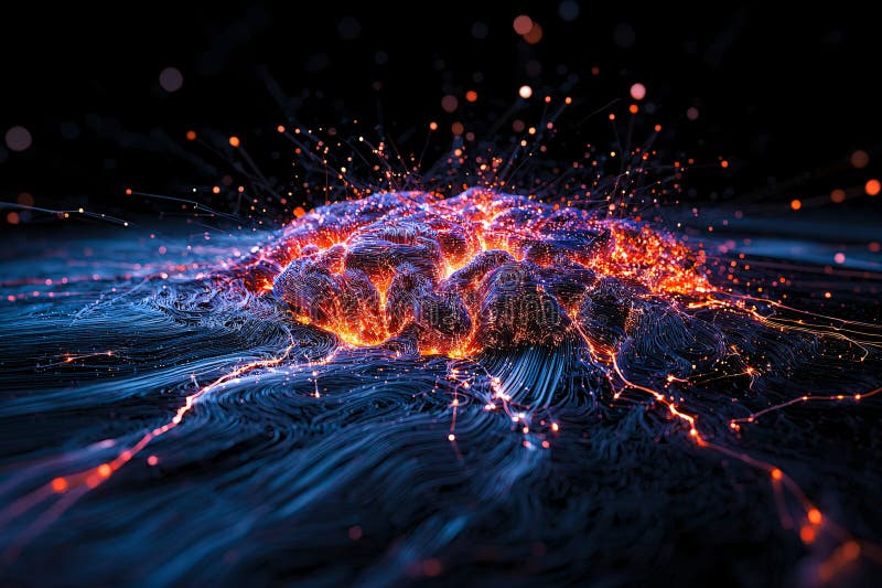 A Digital Brain With Interconnected Nodes Symbolizing Ai Driven Language Models And Data