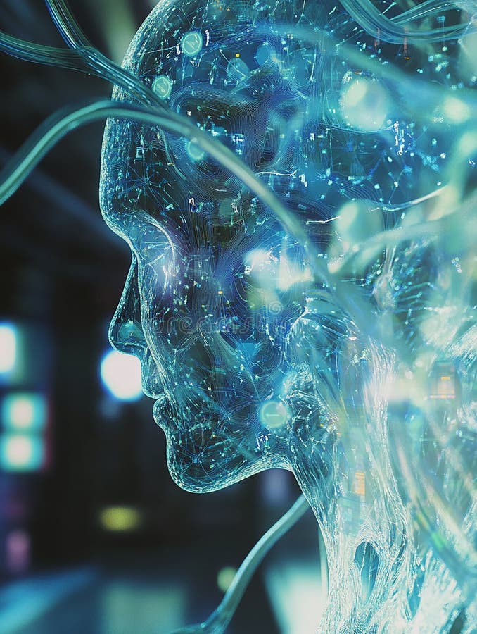 A Digital Brain Interface with Holographic Waves and Glowing Nodes ...