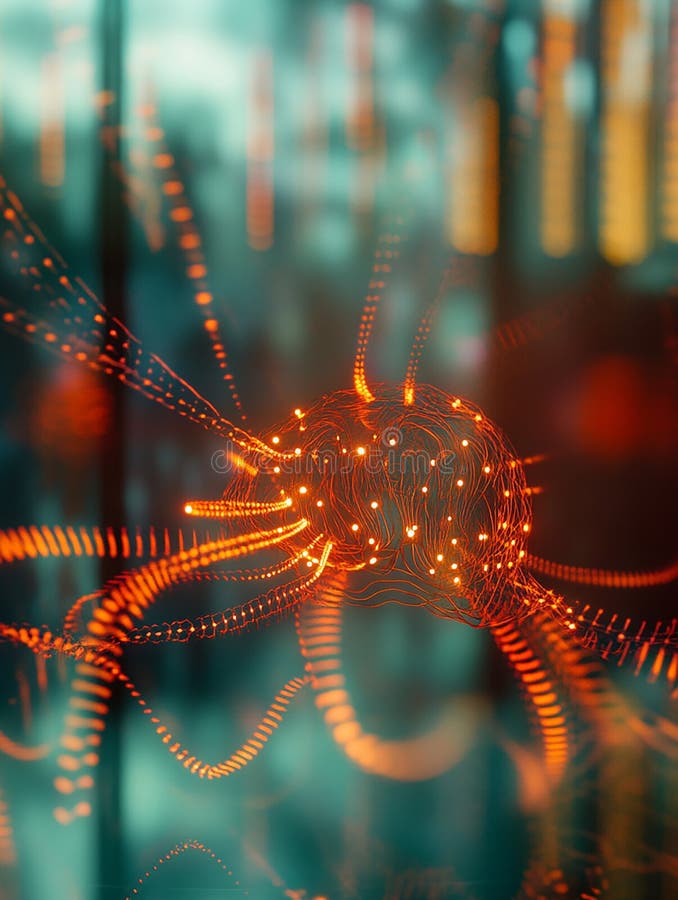 A Digital Brain Interface with Holographic Waves and Glowing Nodes ...