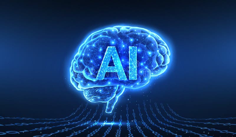 Digital Brain with Letters AI. Artificial Intelligence, Brain Science ...
