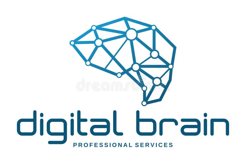 Digital brain logo stock vector. Illustration of agency - 84152112
