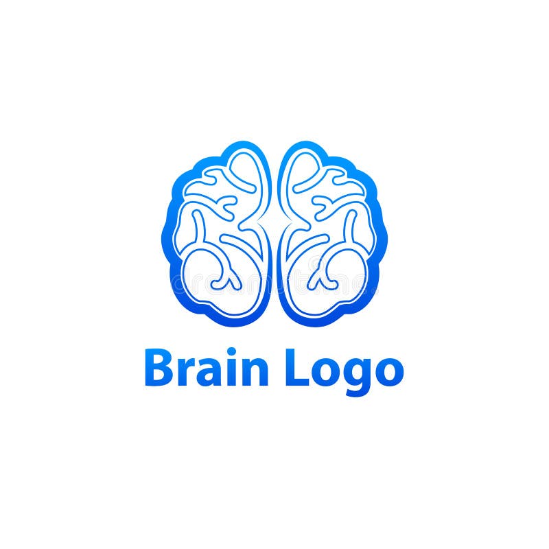 Logo Design with Symbol Brain Stock Vector - Illustration of education ...