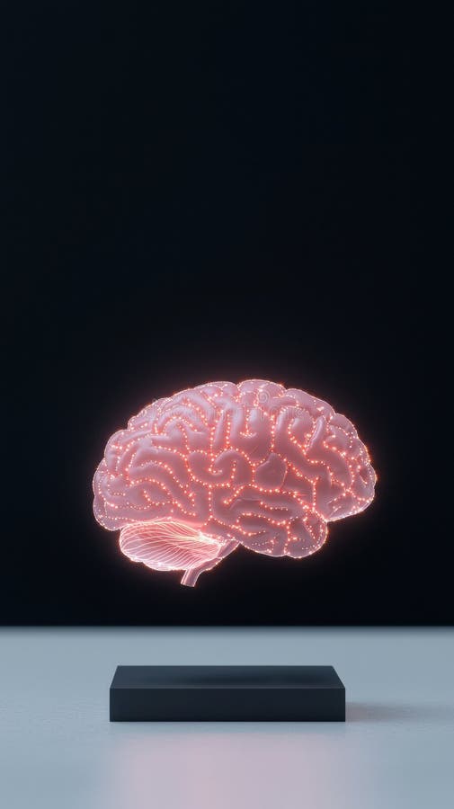 Digital Brain Made of Glowing Geometric Patterns, Symbolizing ...