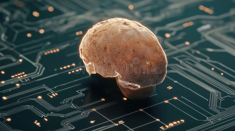 A Digital Brain Model with Complex Circuitry, Representing Artificial Intelligence and Advanced ...