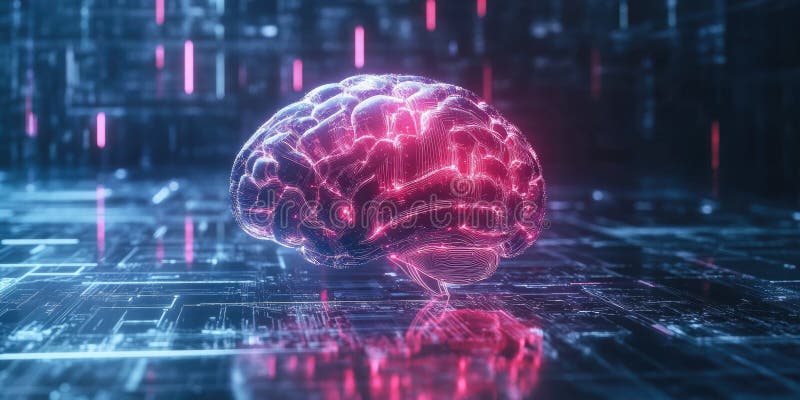 Digital Brain Model stock illustration. Illustration of brain - 377668346