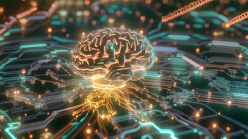 The Digital Brain Network stock video. Video of science - 301425977