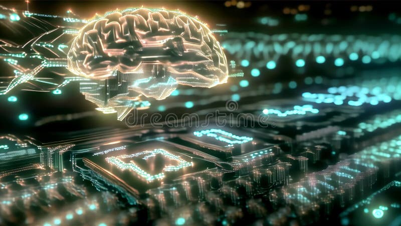 The Digital Brain Network stock video. Video of structure - 301426061