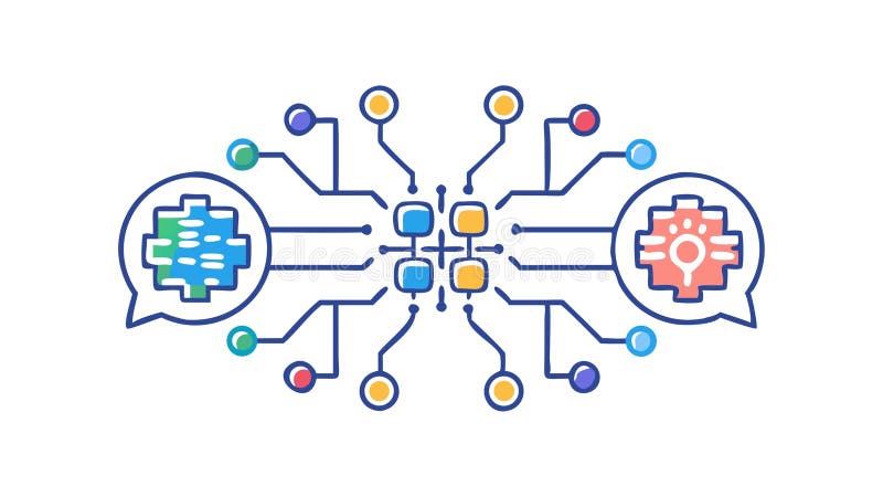 Digital Brain Network, Symbolizing Artificial Intelligence and Cognition, Vector Design ...