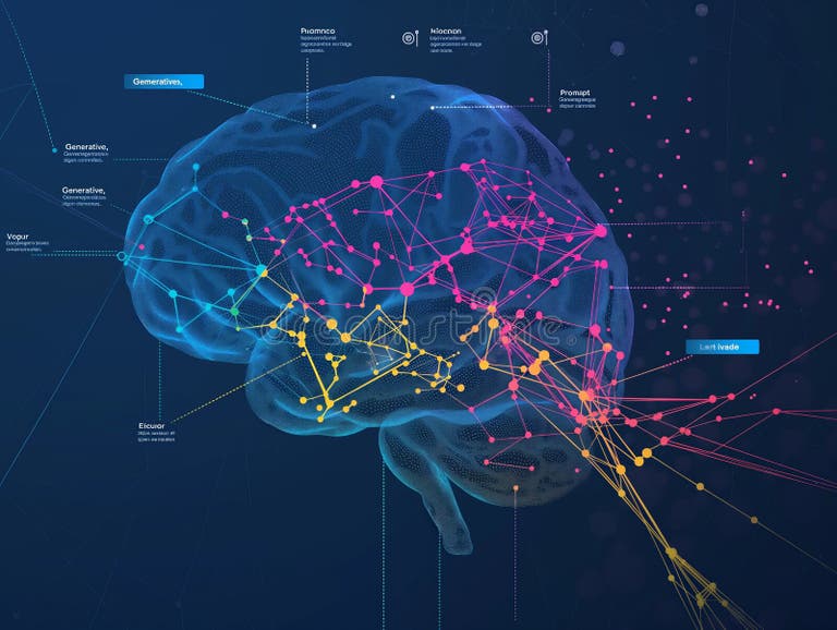 Digital Brain Network Visualization Stock Photo - Image of visualization, modern: 319866396
