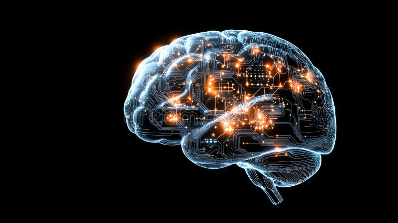 Digital brain neural links stock photo. Image of digital - 382531392