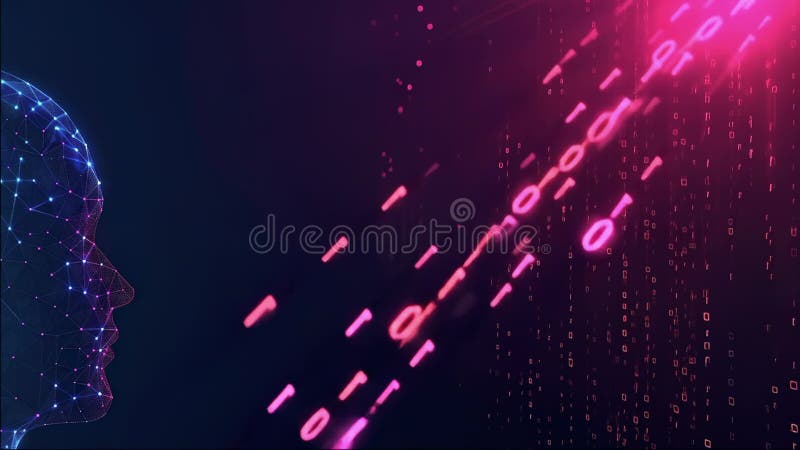 Digital Brain Processing Data Stream - Artificial Intelligence Concept Visualization Stock ...