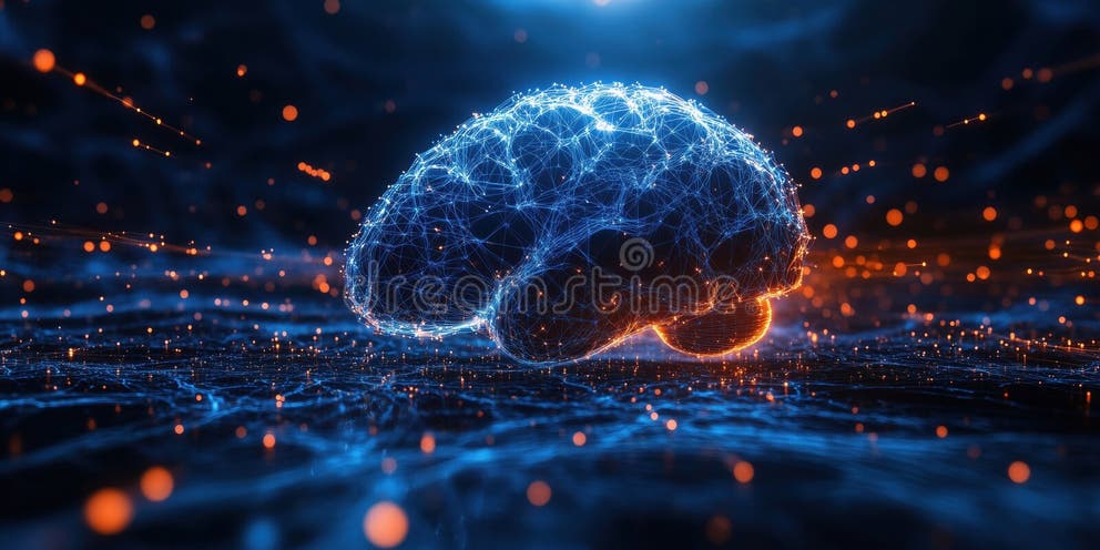 Digital Brain Representation with Glowing Neural Connections and ...