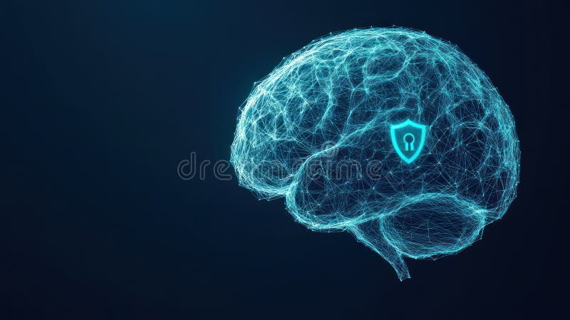 A Digital Brain Representation with Security Shield Symbolizes ...