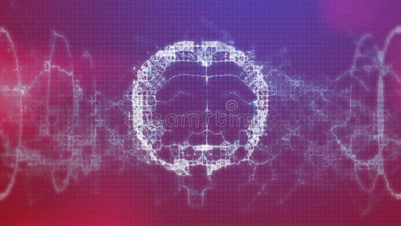 Digital Brain Structure and Neural Network Animation Over Gradient ...